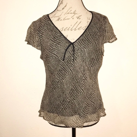 Robbie Bee | Tops | Robbie Bee Silk Abstract Animal Print Blouse Top ...